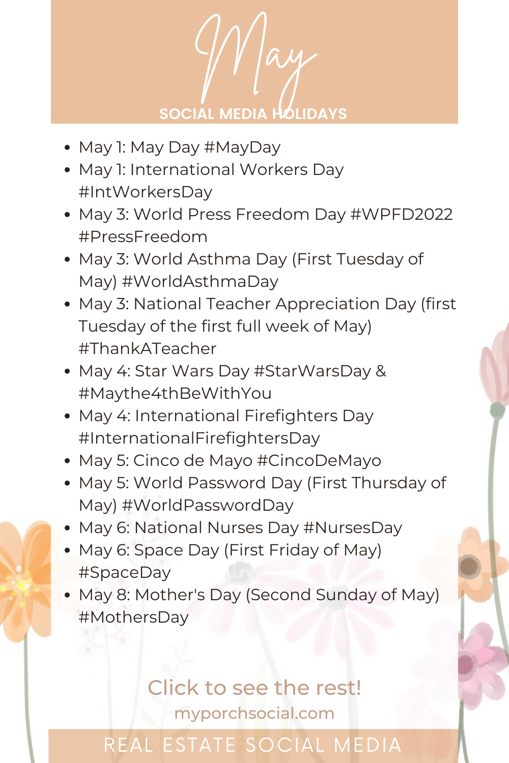 What to Post on Social Media This May | myporchsocial.com